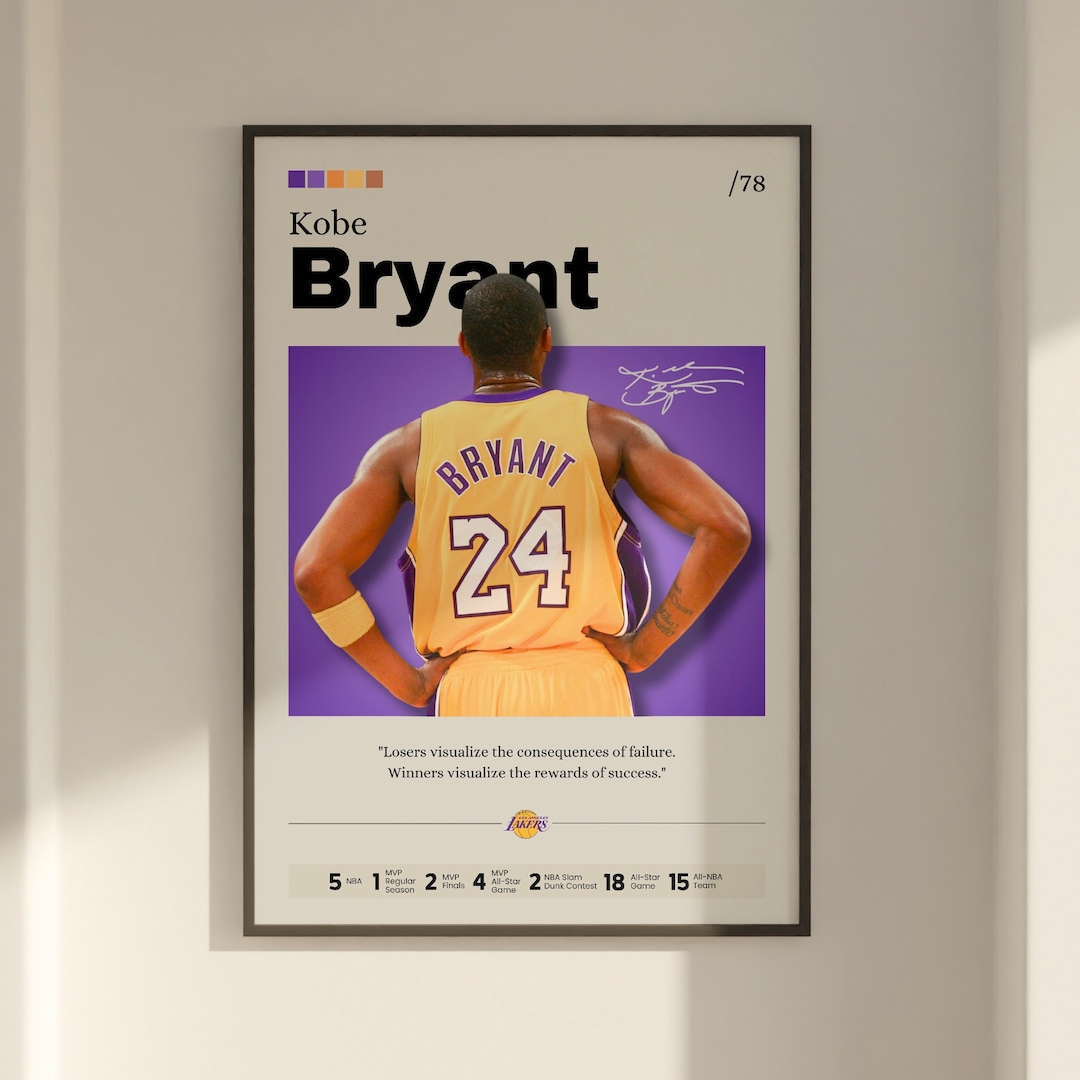Kobe Bryant Poster, Basketball Poster, NBA Legend Wall Art, Home Decor ...