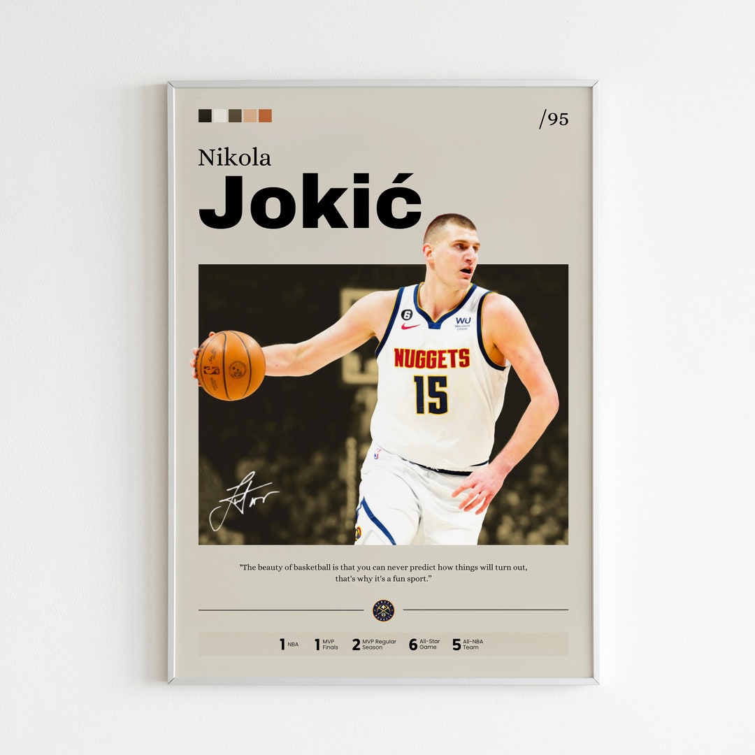 Nikola Jokic Poster, Basketball Poster, NBA Player Wall Art, Home Decor ...