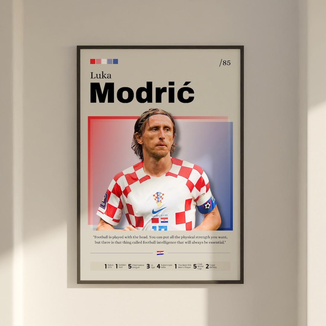 Luka Modric Poster, Soccer Print, Modric Print Decor, Football ...