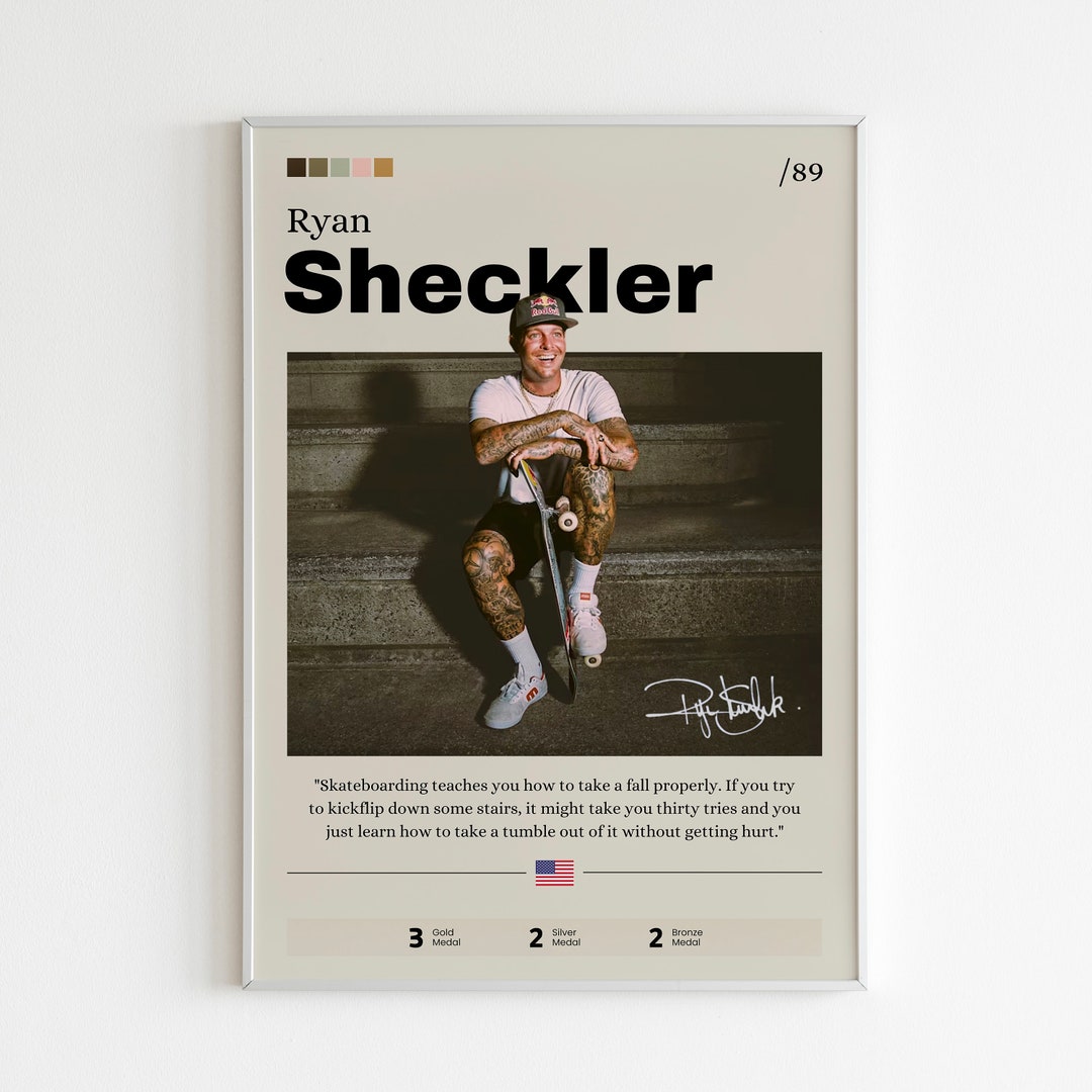 Ryan Sheckler Poster, Skateboarding Legend Art Print, Wall Decor, Gift ...