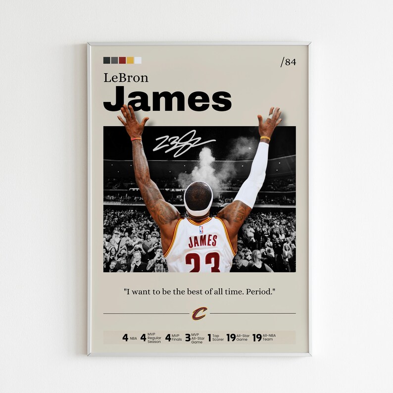 Lebron James Poster, Basketball Poster, NBA Legend Wall Art, Home Decor ...
