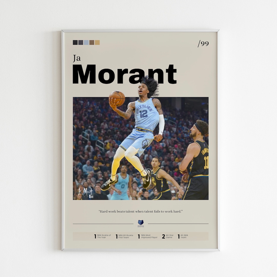 Ja Morant Poster, Basketball Poster, NBA Player Wall Art, Home Decor ...