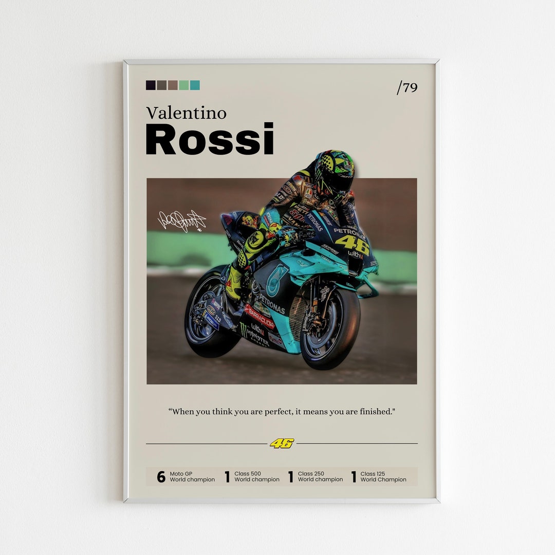 Valentino Rossi Poster, Motor Legend Poster, Moto GP Wall Art, Home ...