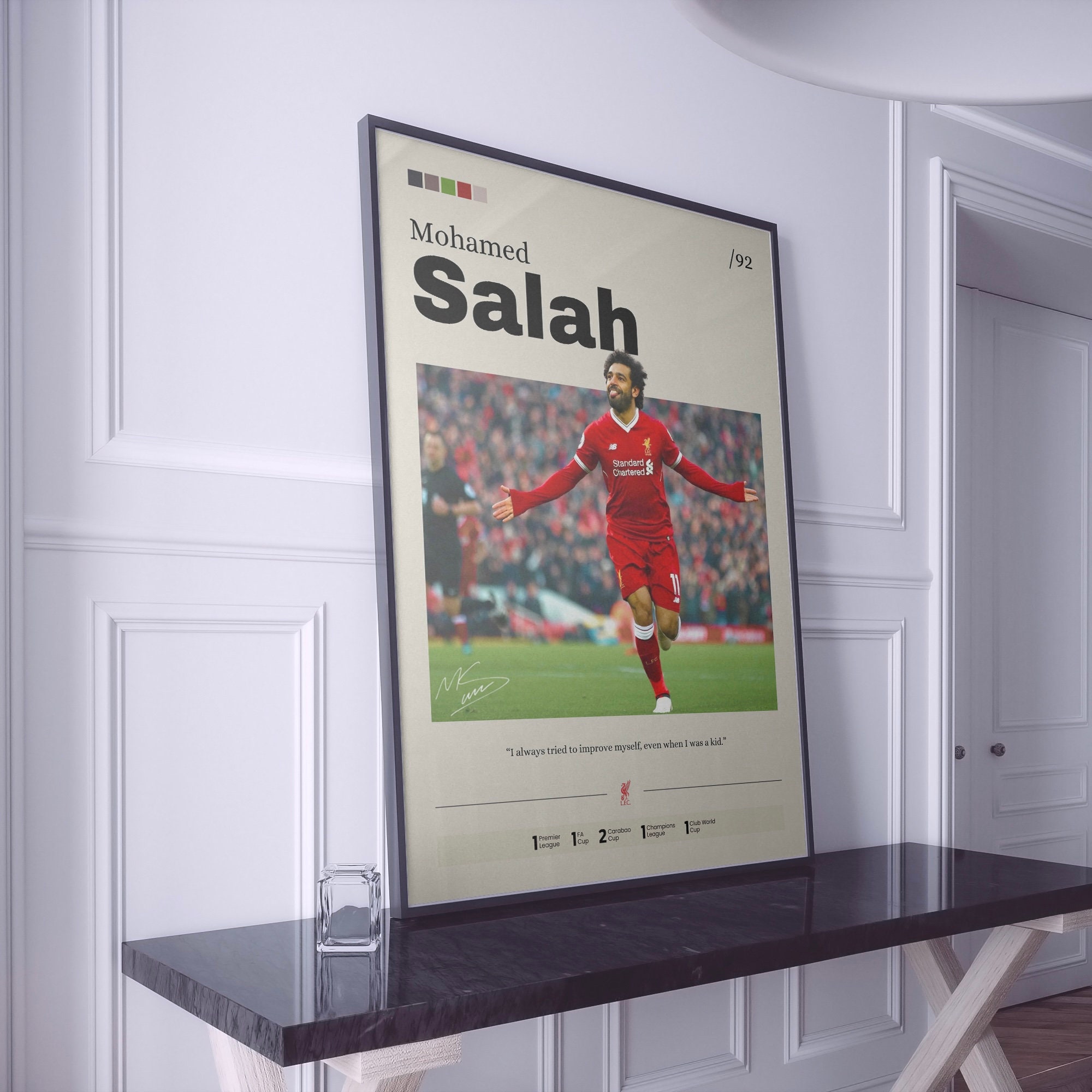 Mohamed Salah Poster, Soccer Print, Salah Print Decor, Football ...