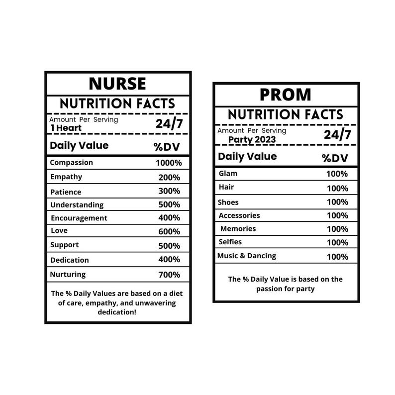 Nutrition Facts for Chip Bag, Party Favors, Nutrition Facts, Chip Bag ...