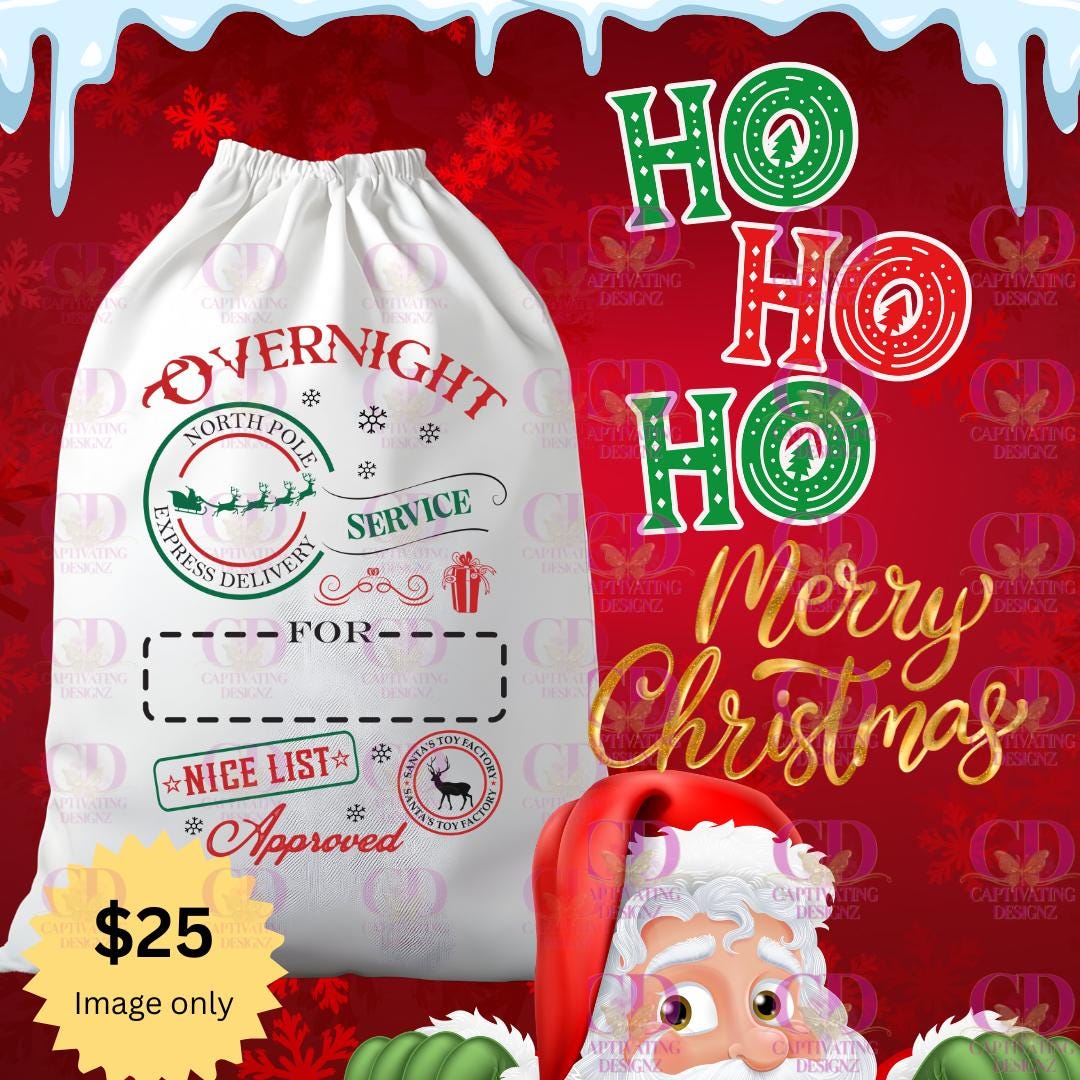 16 Santa Sack Mock Ups, Santa Sacks, Santa Sack Mock Up, Christmas Eve ...