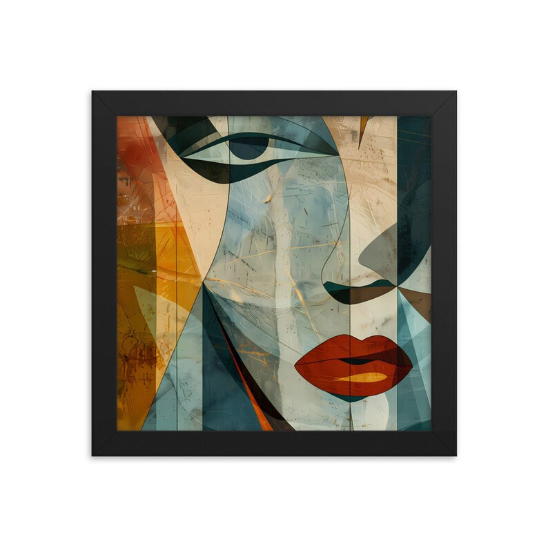Modern Woman Face Drawing Minimalist Woman Print Framed Poster Abstract ...
