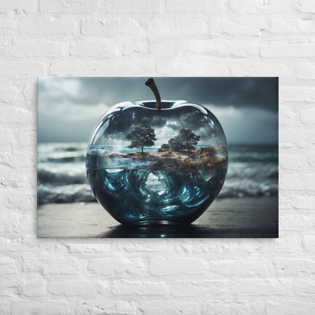 Glass Apple Ocean Canvas Art: Abstract Seascape Wall Decor - Etsy