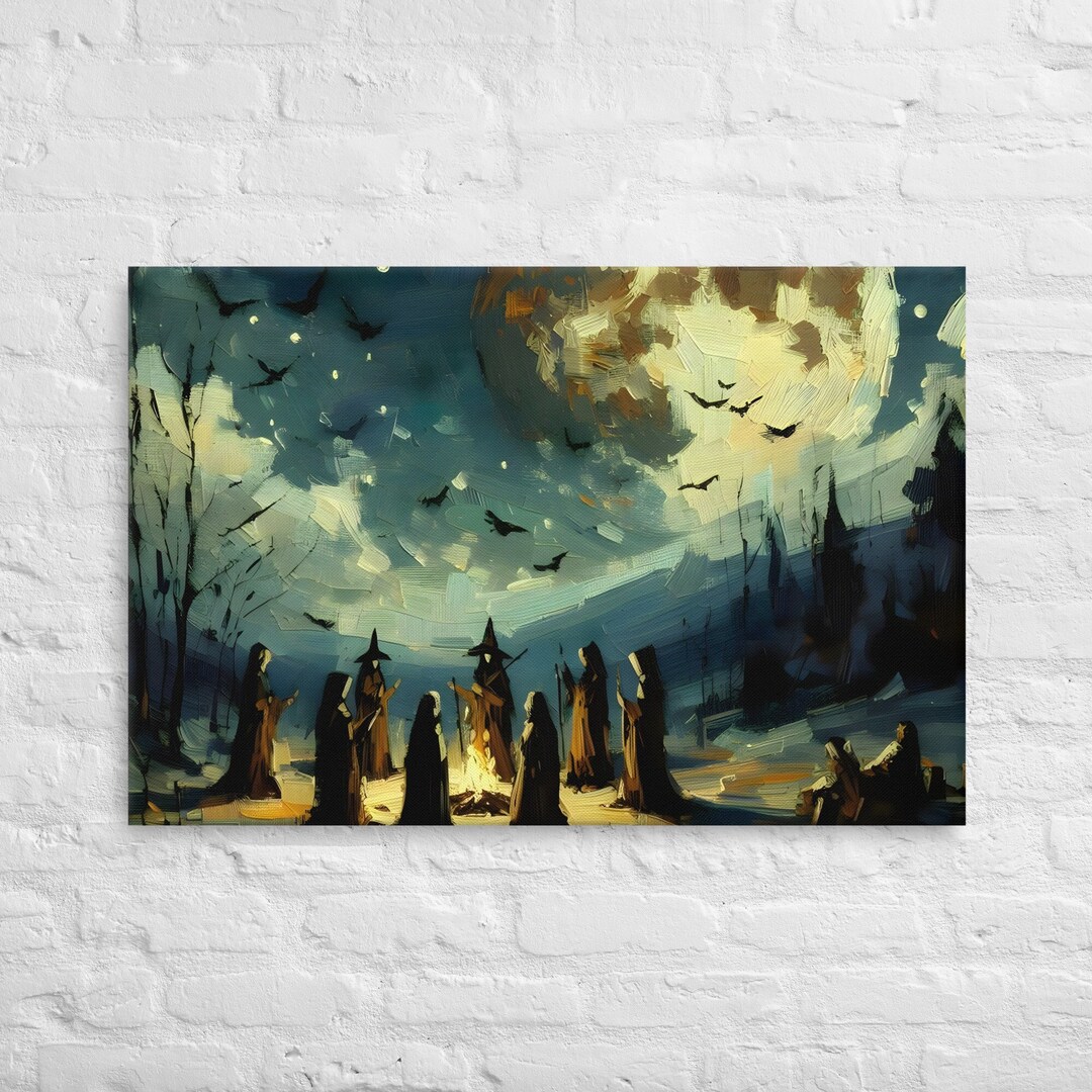 Witchcore Canvas Wall Art, Ritual in the Woods Alter, Ready to Hang ...