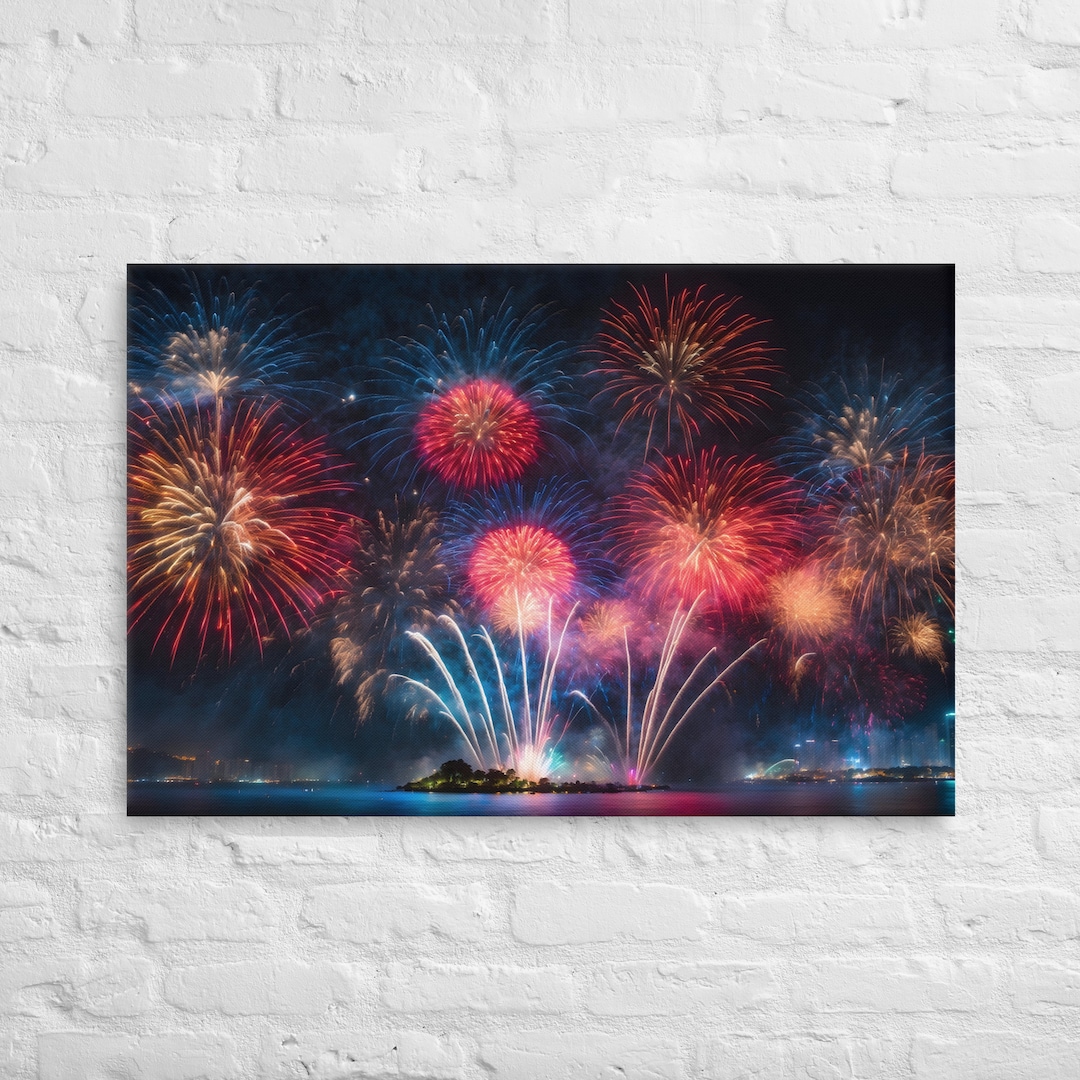 Beautiful Firework Canvas Wall Art, Perfect Decor for Home or Office, Colorful Art, - Etsy