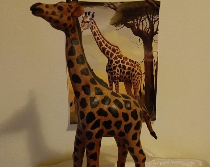 Vintage Leather Wrapped Giraffe Made in India - Etsy