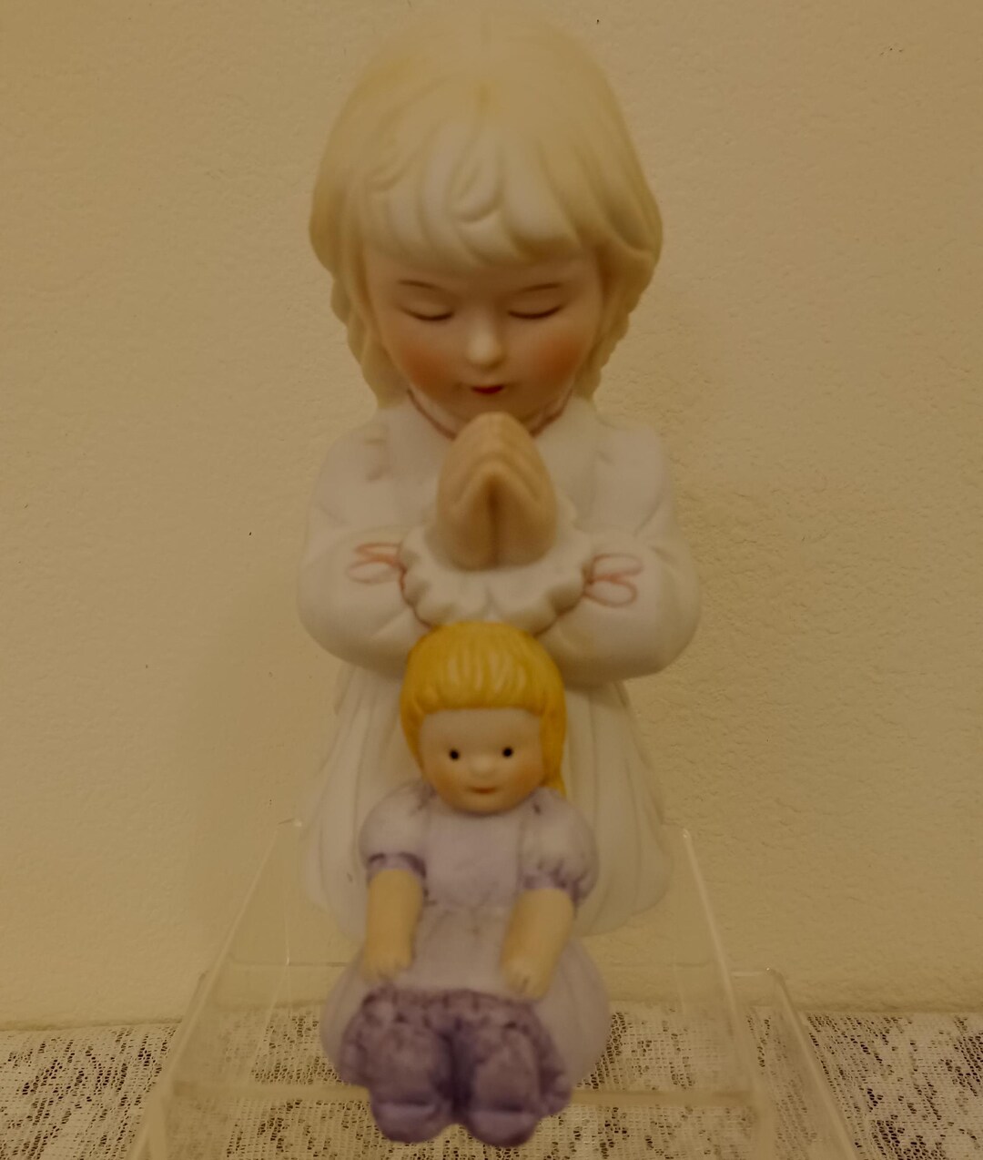 BISQUE Porcelain Praying Female Doll Hand Painted Vintage 1991 - Etsy