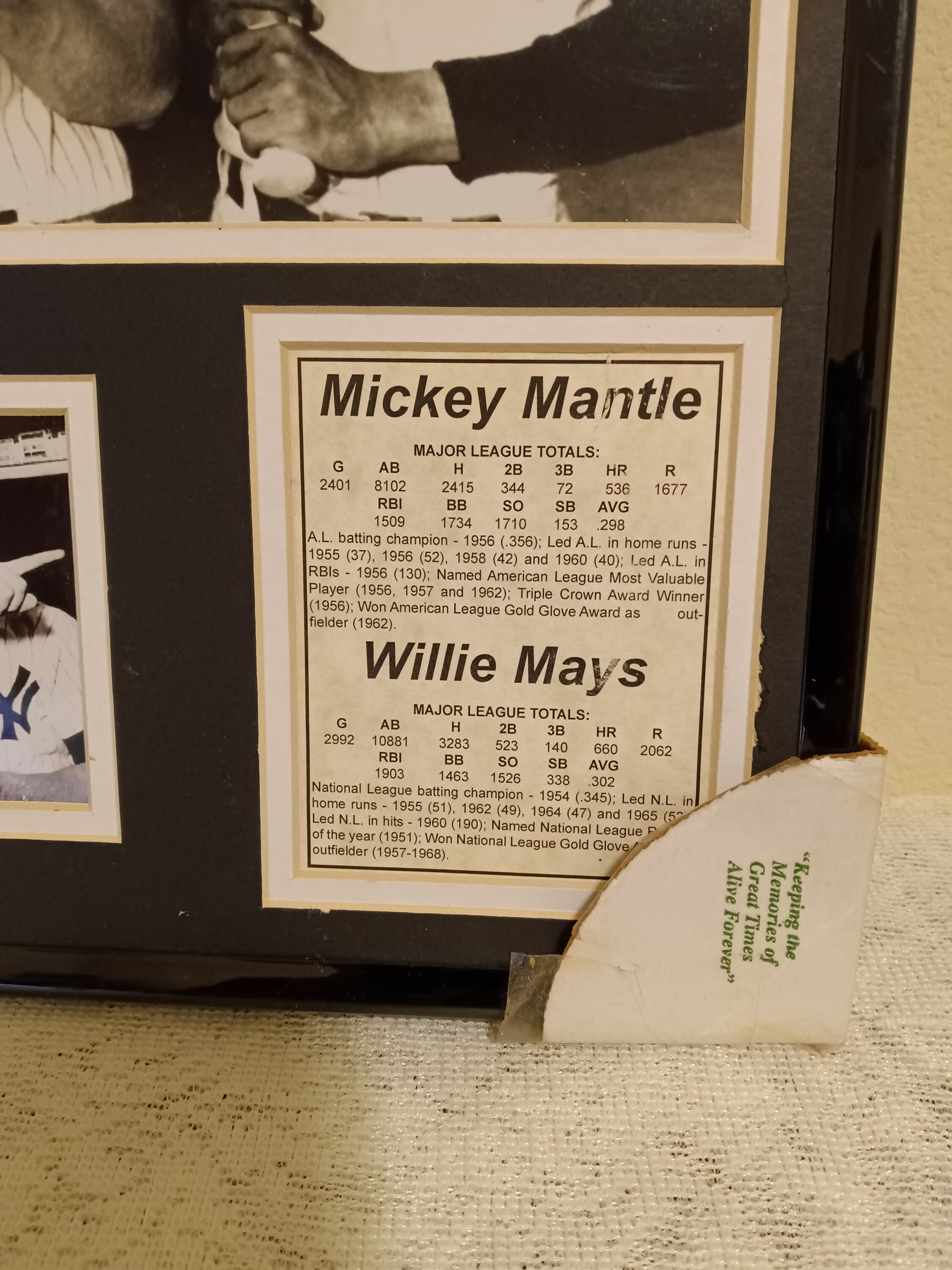 Mickey Mantle Poses With Willie Mays - Etsy