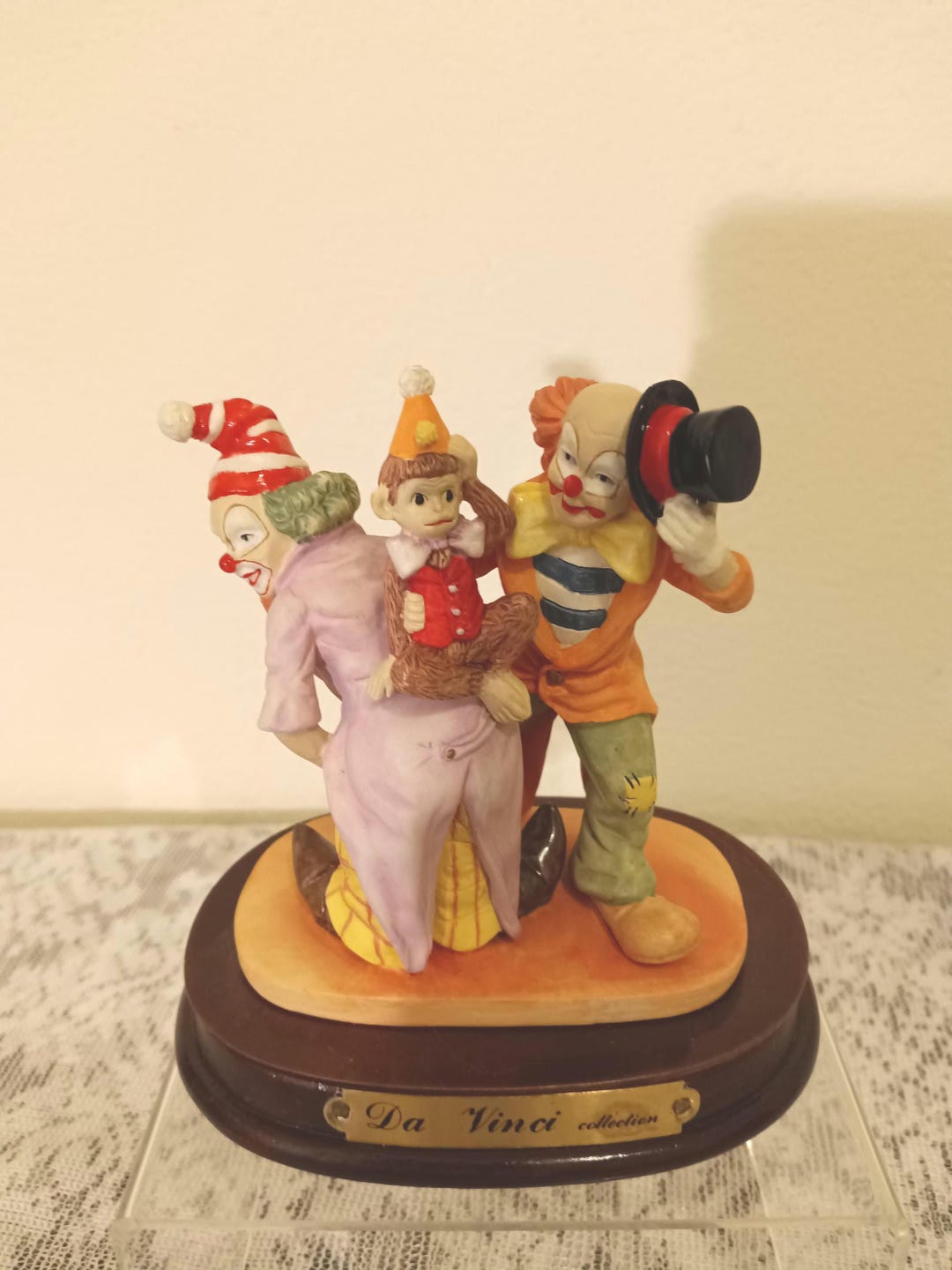 The " Da Vinci Collection" Two Clowns Figurines Carrying a Monkey 5 ...
