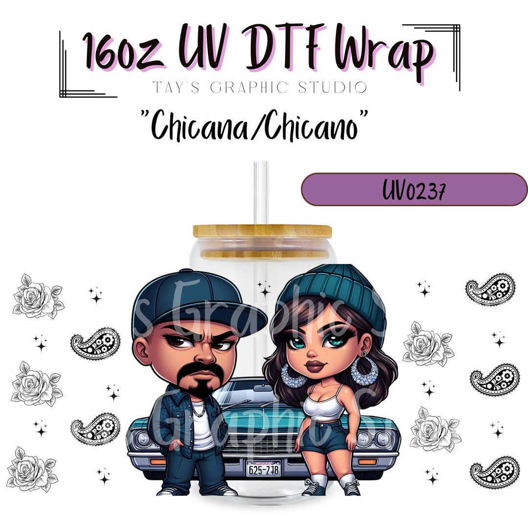 Chicano Couple Lowrider UV DTF Wrap Physical Item High Quality Wrap - Etsy