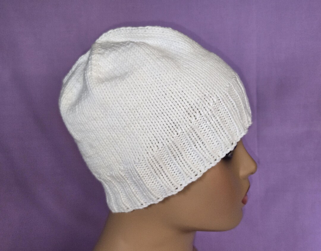 Chemo Hat, Beanie, Milk Protein Yarn, Non Wool Beanie, Adult Medium Fit ...