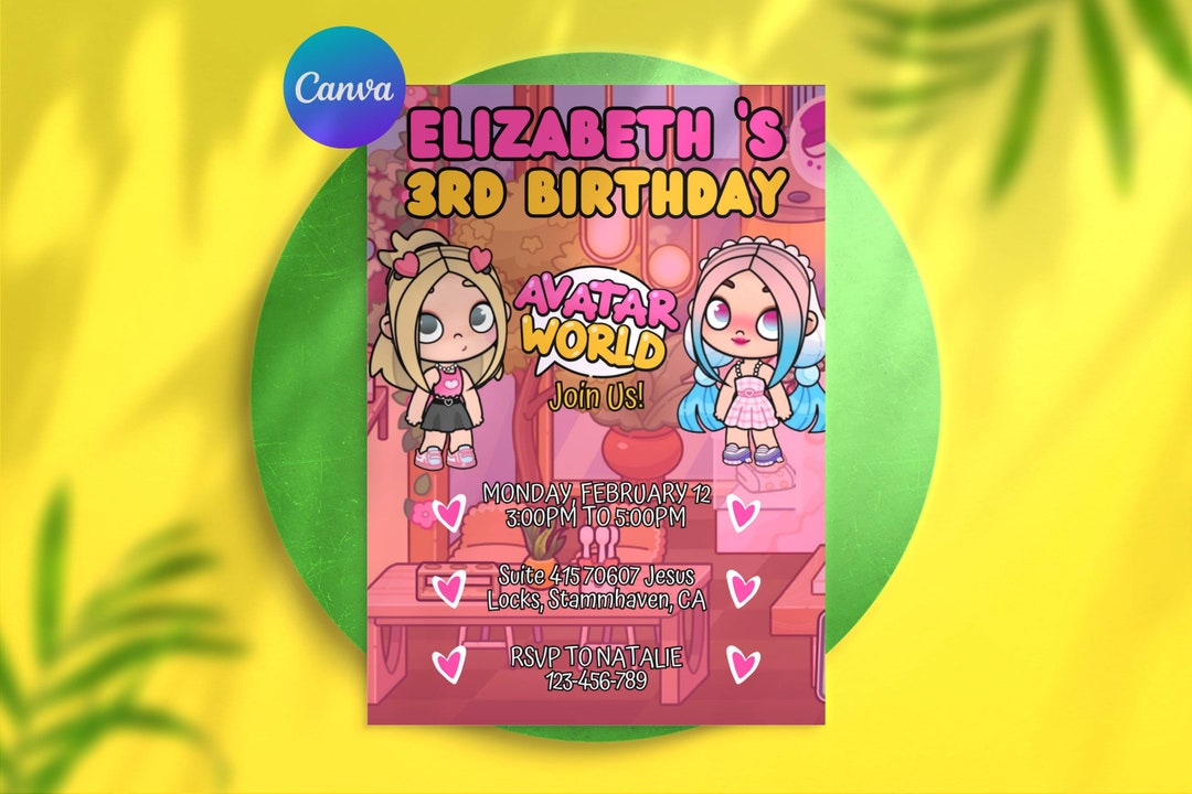 EDITABLE Avatar World Birthday Invite / Avatar World Party / Avatar ...