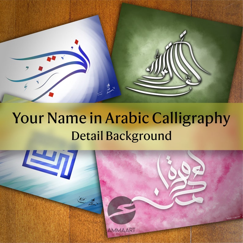 Your Name in Arabic Calligraphy - DETAIL BACKGROUND (digital Delivery ...