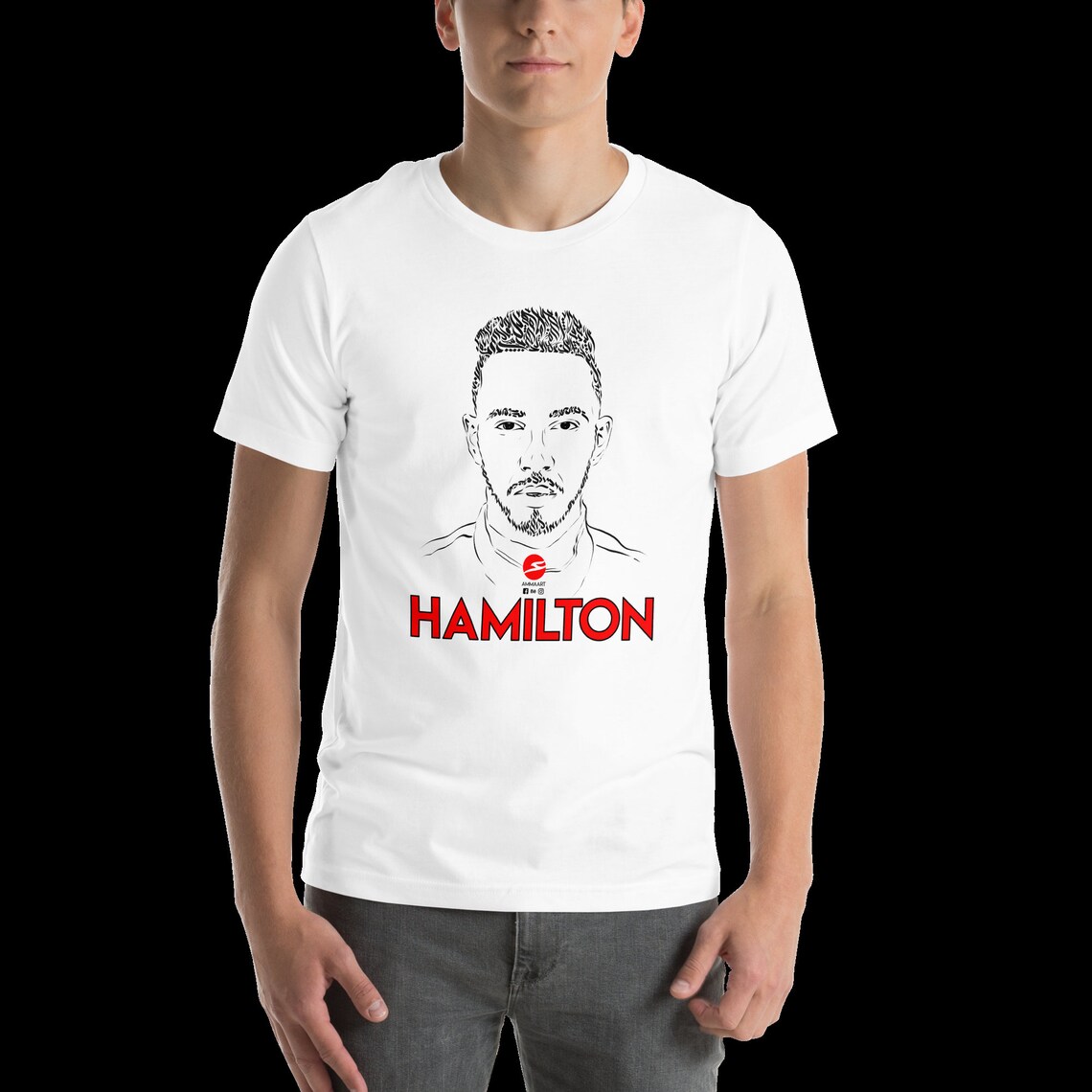 Lewis Hamilton Calligraphy Portrait (with Type) - Original by Ammaart ...
