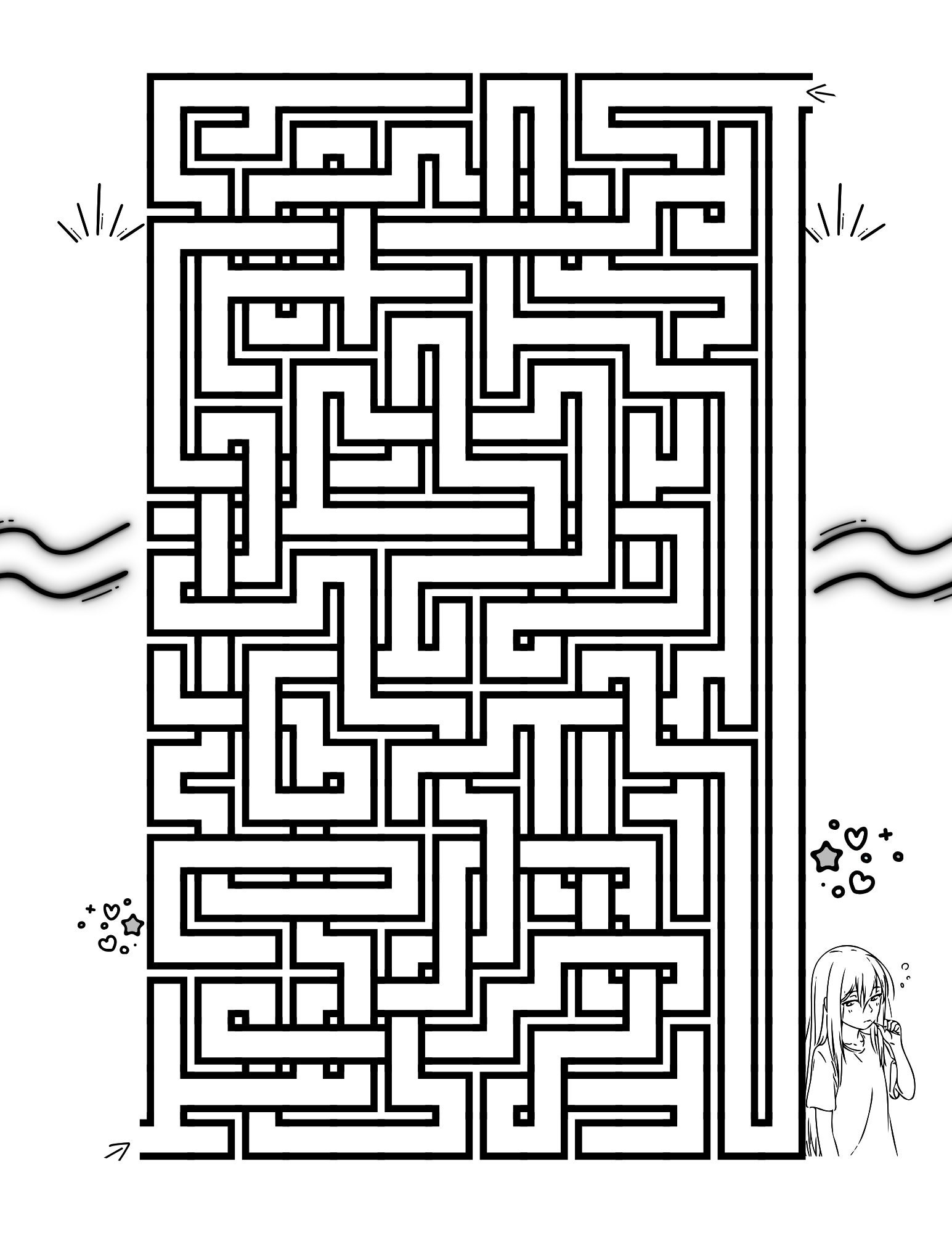 Anime Mazes, Maze Puzzle Book, 30 Printable Pages, Mazes for Kids ...