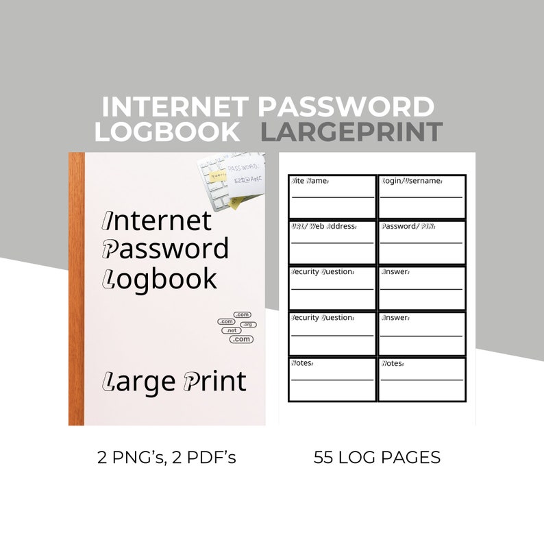 Internet Password Logbook, Extra Protection Password Tracker, Home or ...