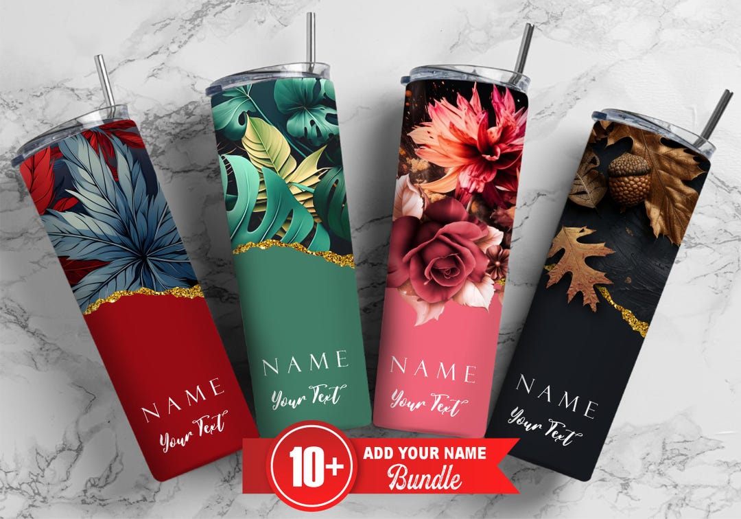 Add Your Own Text. Floral Tumbler, Sublimation Design for 20 Oz Tumbler ...