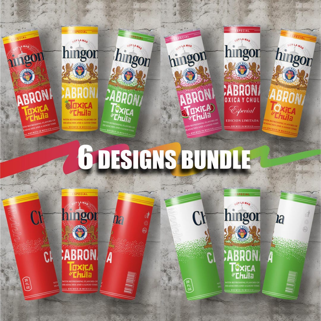 Pack of 6 Sublimation Tumbler Model Chelada, Chingona Model Tumbler ...