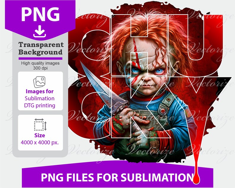 Chucky PNG, Chucky Terror Sublimation for Garments, Instant Download - Etsy