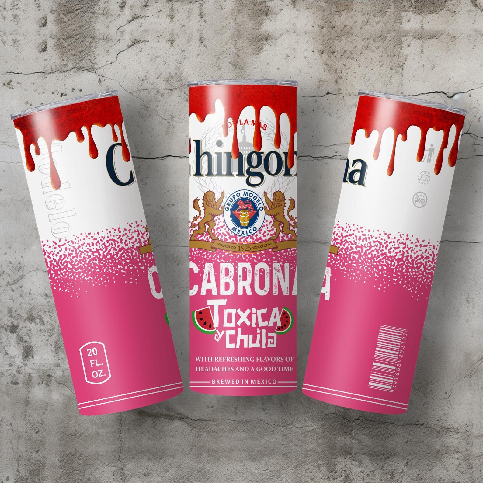 6 Pack Modelo Chelada With and Without Chamoy Rim Seamless Sublimation ...