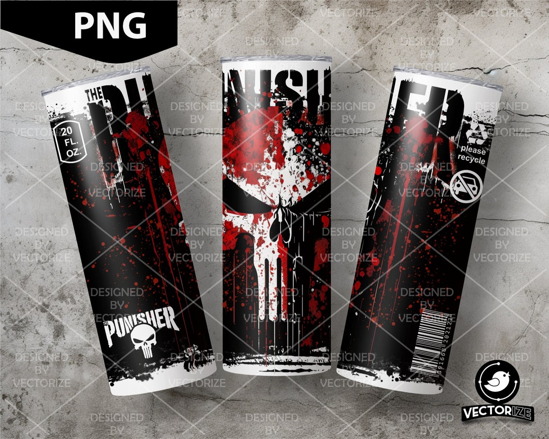 Punisher Design for Tumbler, Punisher Wrap for Sublimation, Punisher ...