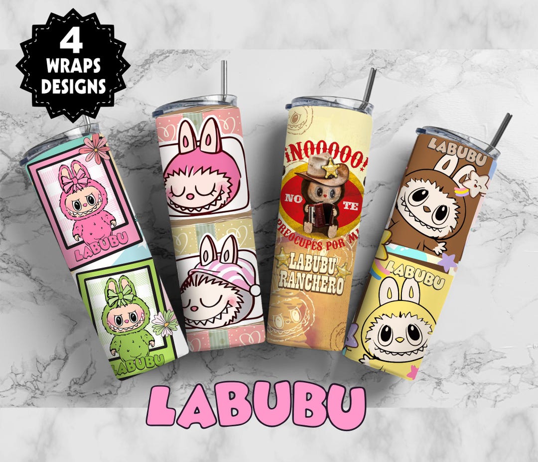 Labubu PNG, 4 LABUBU 20 Oz Tumbler Wraps, Labubu Designs for ...