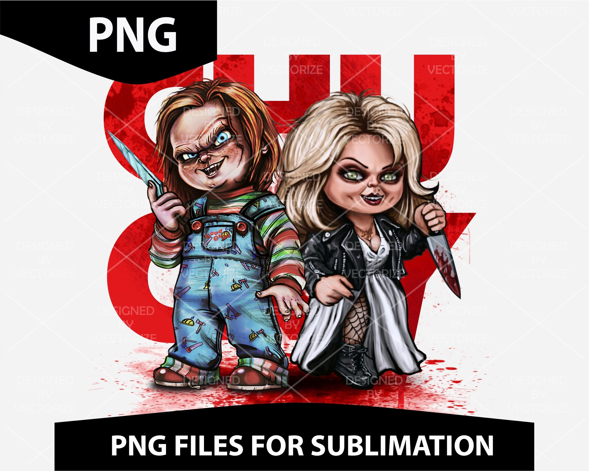 Chucky and Tiffany Couple PNG, Chucky and Tiffany Love for T-shirt ...