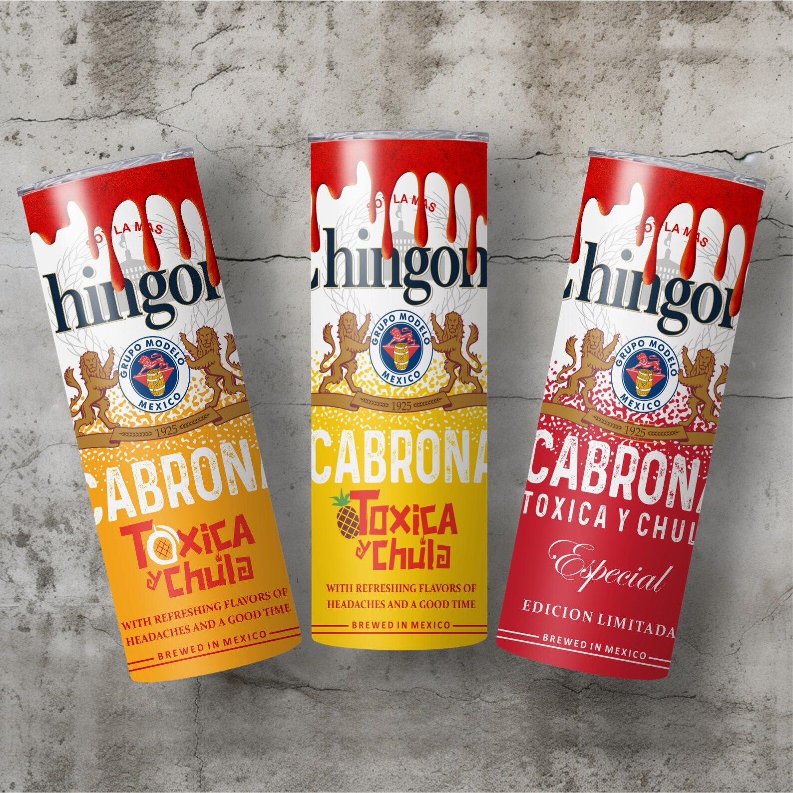 6 Pack Modelo Chelada With and Without Chamoy Rim Seamless Sublimation ...