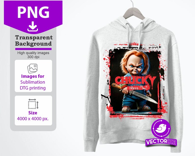 Chucky PNG, Chucky Terror Sublimation for Garments, Instant Download - Etsy