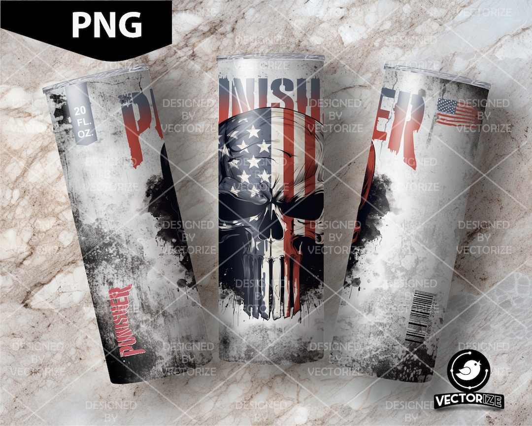 Punisher Design for Tumbler, Punisher Sublimation Wrap, Punisher ...