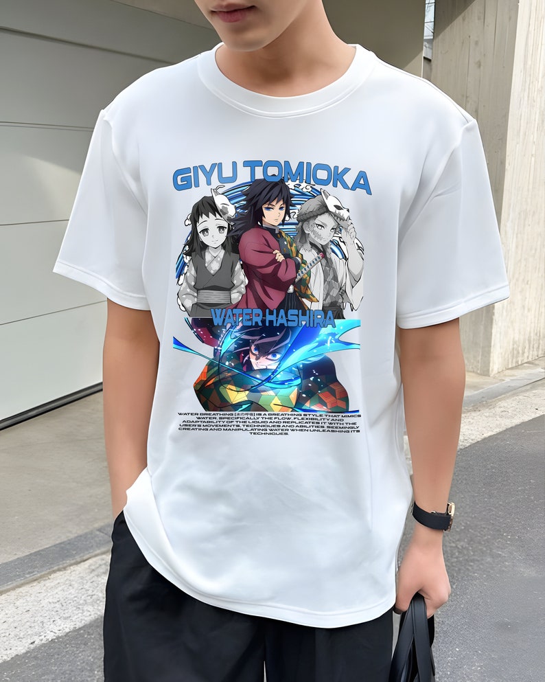 Giyu Tomioka Shirt Japanese T-shirt Manga Shirt Anime Graphic Tees Cool ...