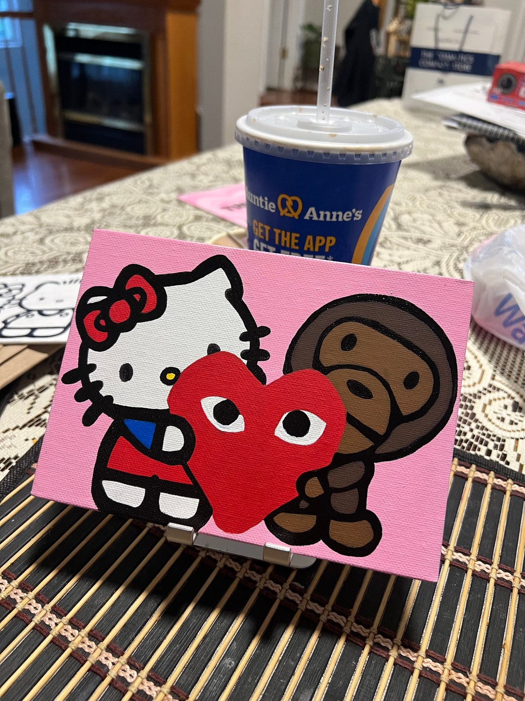 Hello Kitty Comme De Garcon Baby Milo Canvas Painting - Etsy