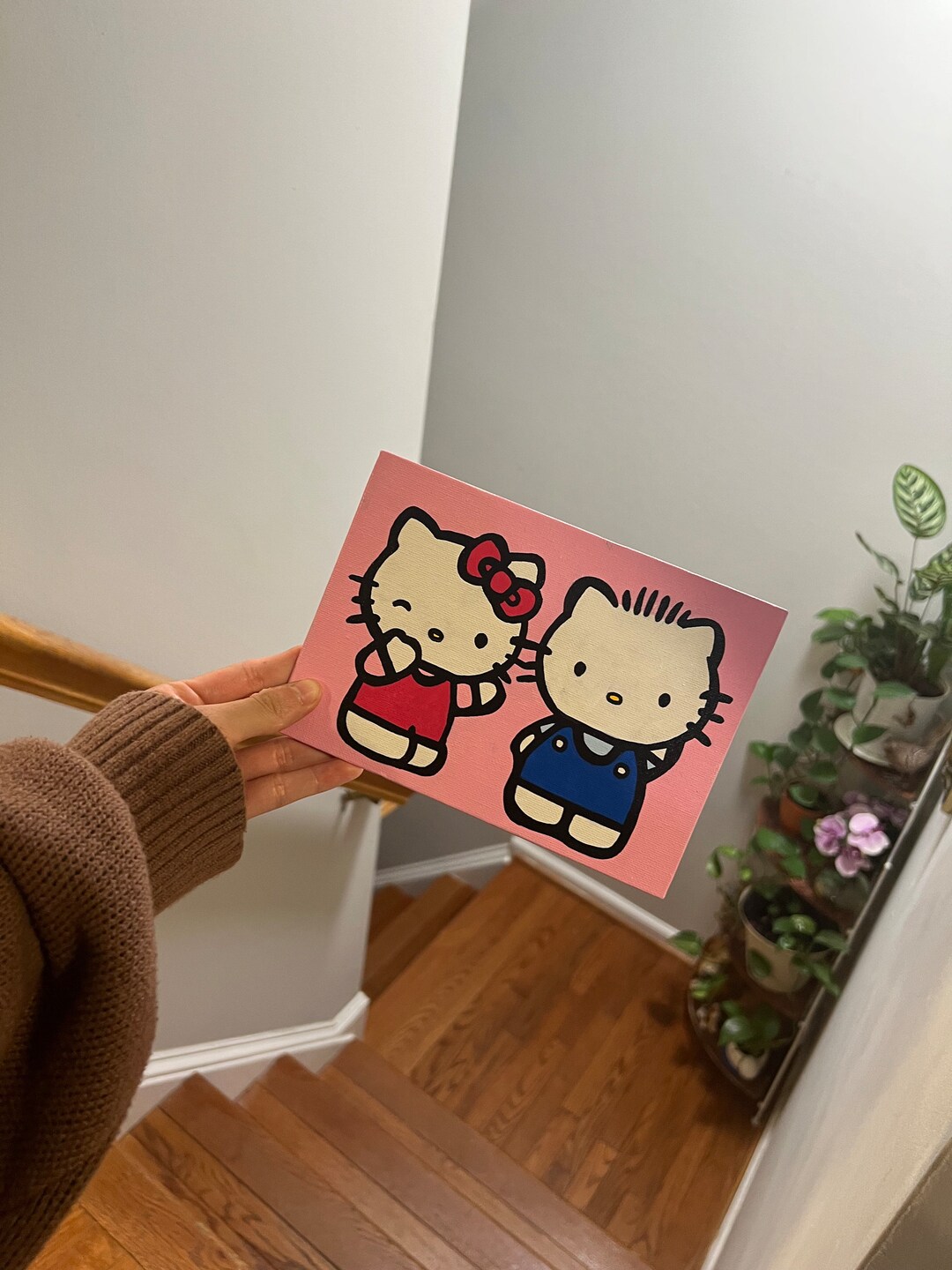 Hello Kitty Boyfriend Canvas Painting - Etsy