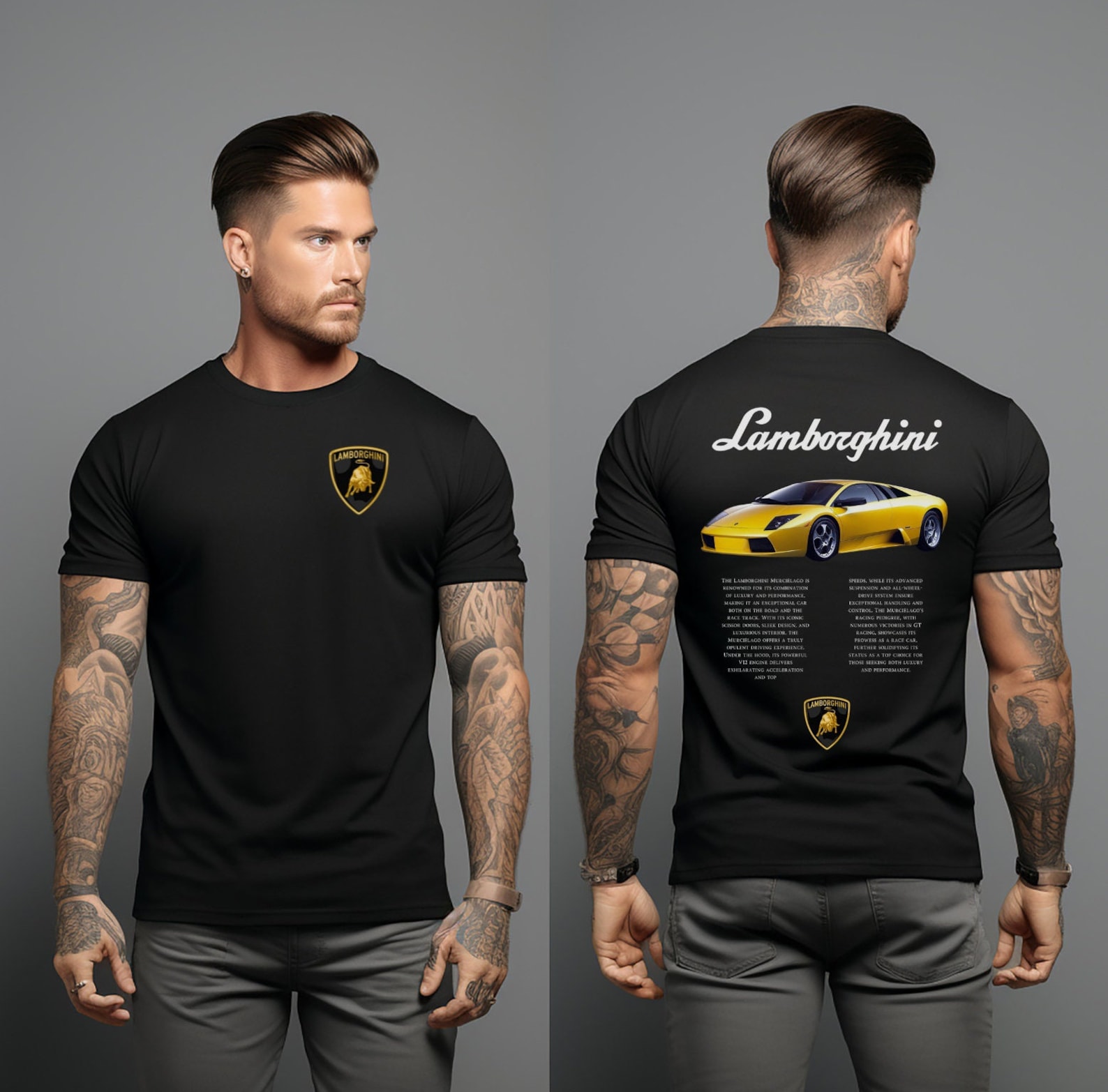 Lamborghini T Shirt Original Car Shirt Poster Type Design for Birthdays ...