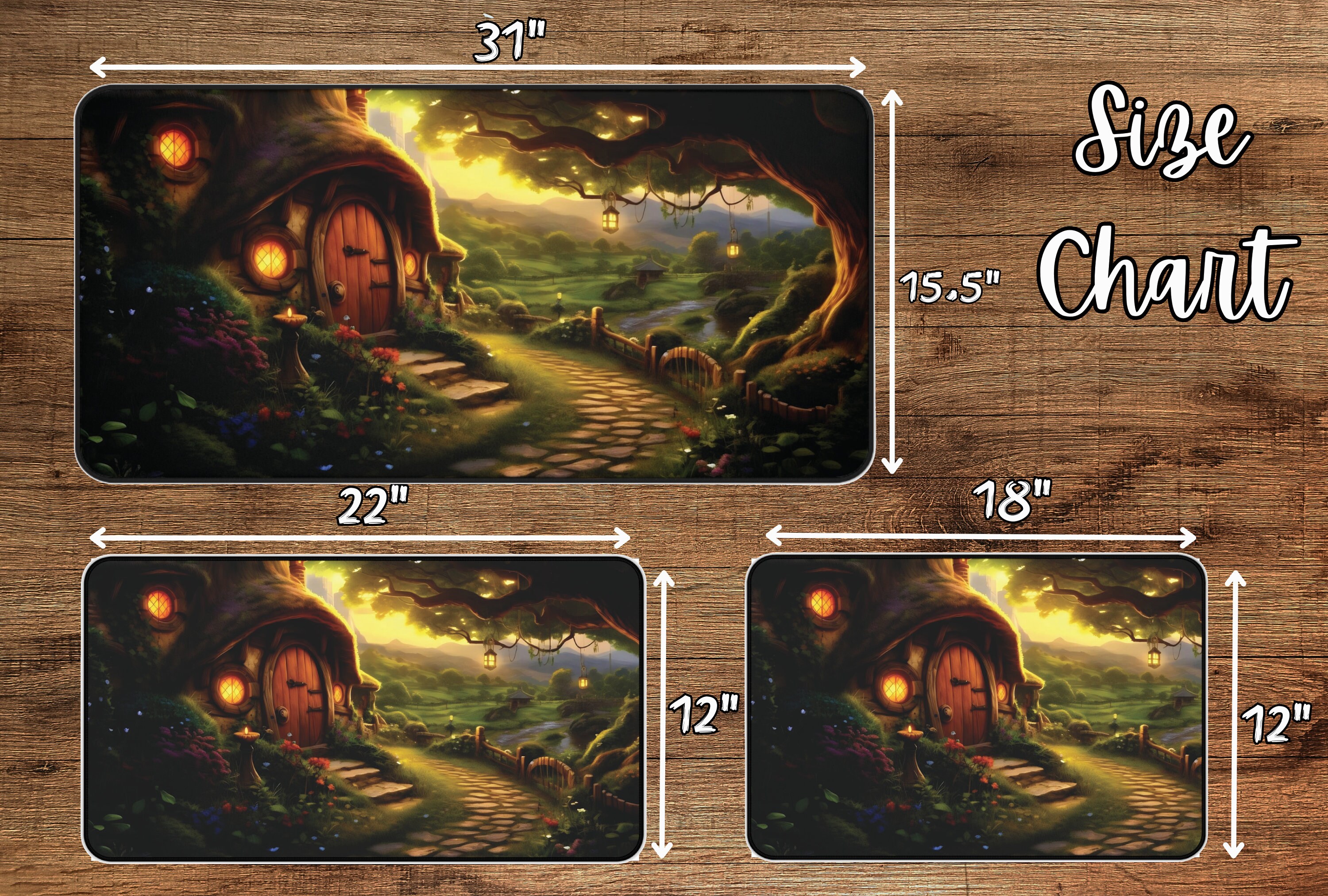 Cottage Core Pattern Art Large Desk Mat, Keyboard and Mouse Mat, Extra ...