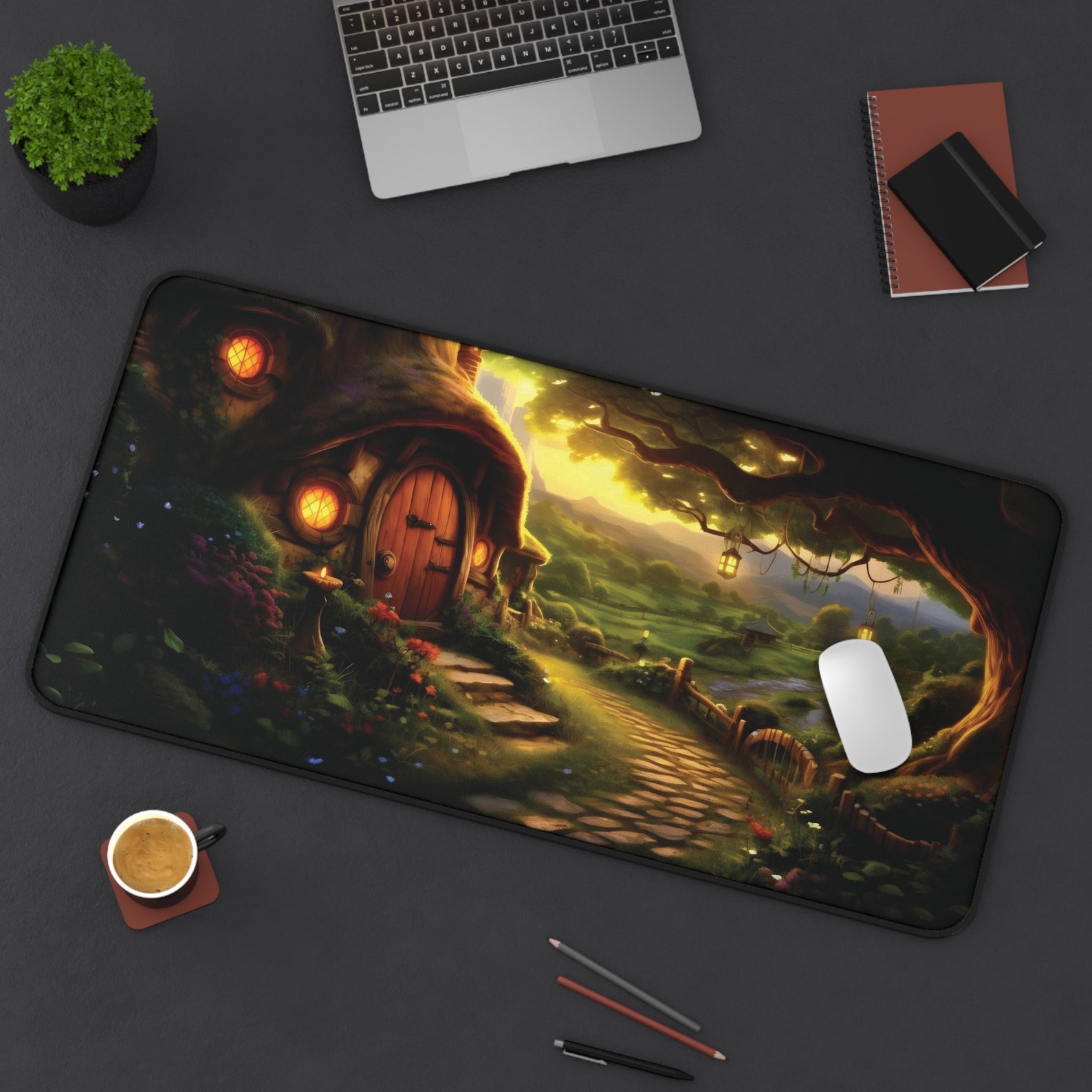 Cottage Core Pattern Art Large Desk Mat, Keyboard and Mouse Mat, Extra ...