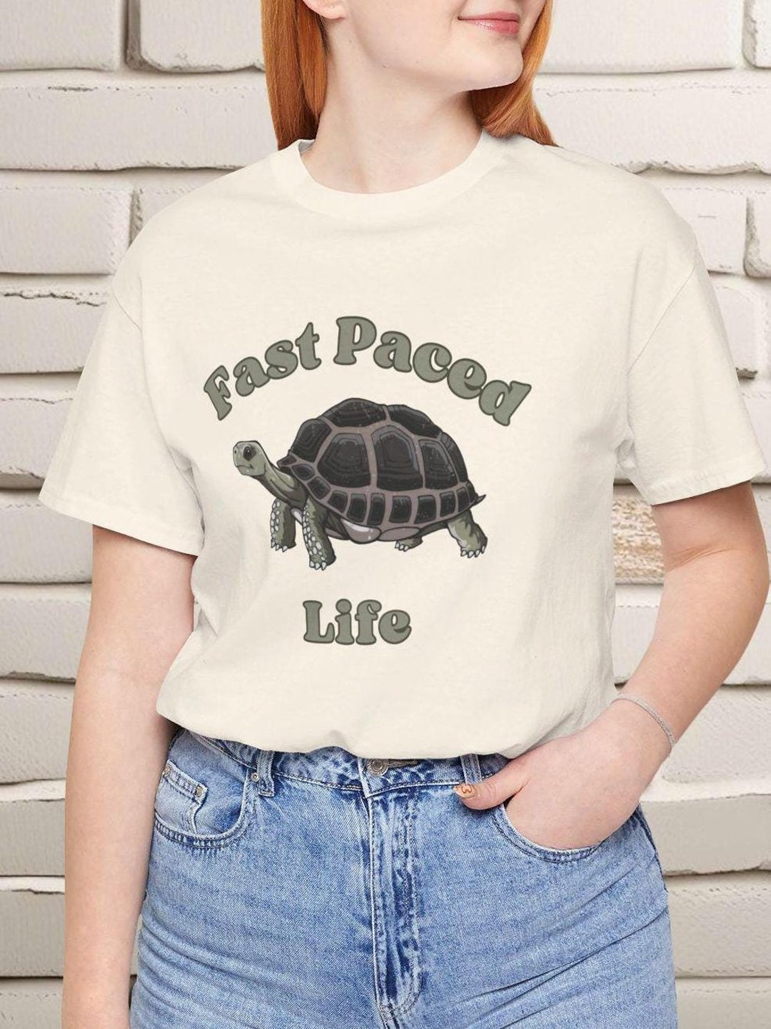 Funny Turtle Unisex Tee Slowly Walking Turtle With Text 'fast Paced ...