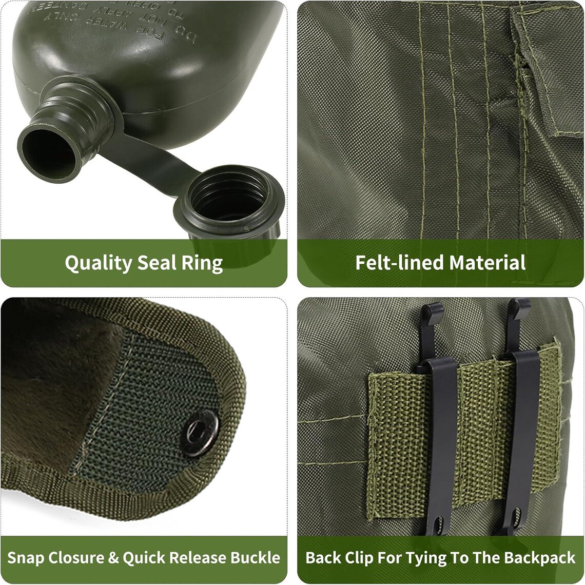 Army G.I. Style 1 Quart Plastic Canteen & Nylon Cover - Etsy
