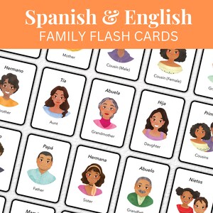 Spanish Flashcards Printable Family Members, Flashcards in Spanish ...