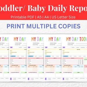 Toddler Daily Log for Daycare, Printable Babysitter Log, Editable ...