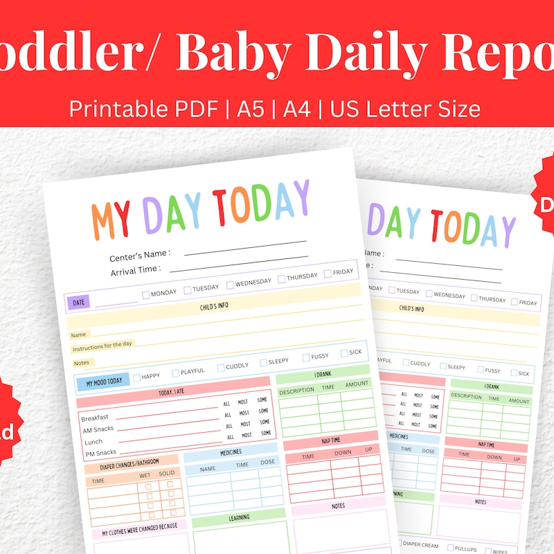 Toddler Daily Report - Etsy