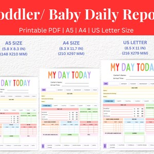 Toddler Daily Log for Daycare, Printable Babysitter Log, Editable ...