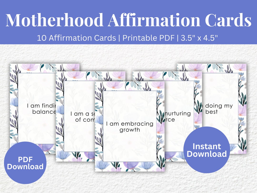 Daily Positive Affirmation Cards for Moms, Positive Affirmations for ...