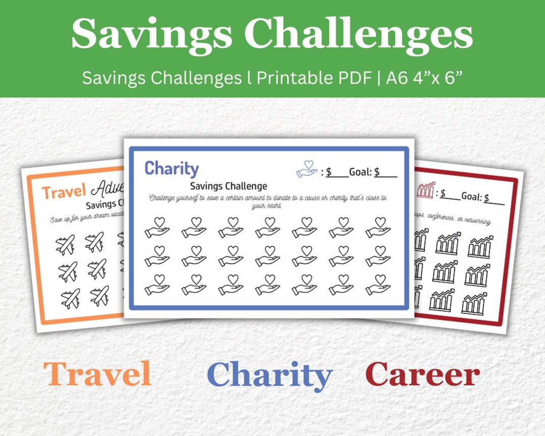 Money Savings Challenge for Career Development, Charity Savings ...