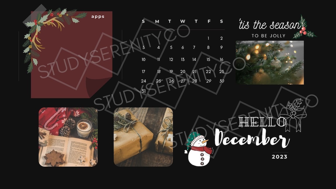 December Christmas Desktop Wallpaper Collection - Etsy